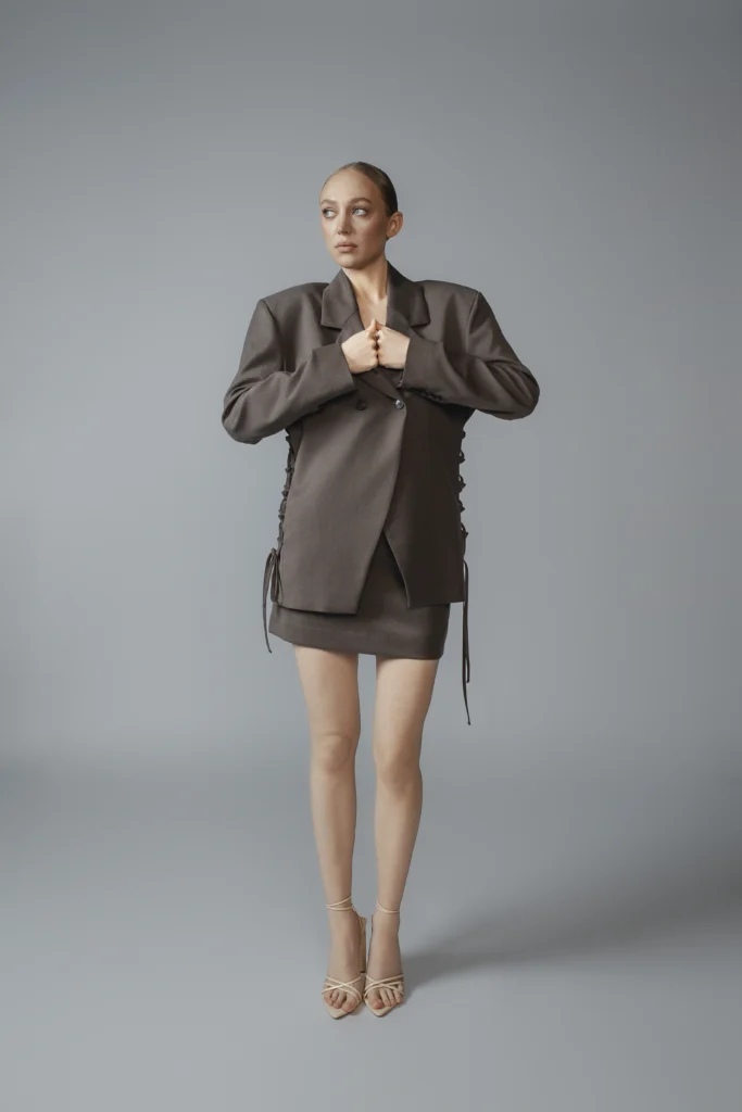 Lily Blazer in Light Brown - Singularity